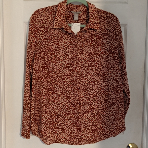 H&M | Tops | Hm Leopard Print Buttondown | Poshmark